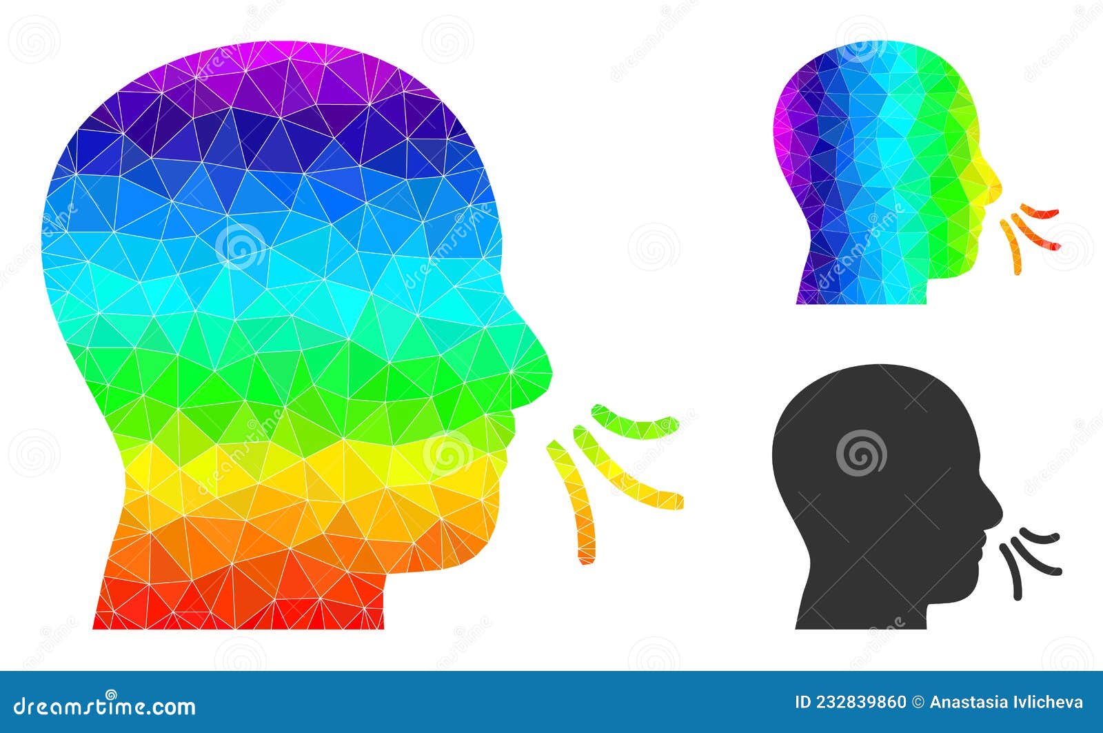 Vector Polygonal Sniff Icon with Spectrum Gradient Stock Vector ...