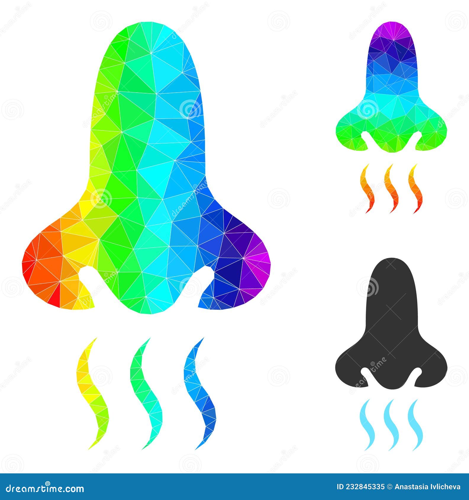 Vector Polygonal Snuff Icon with Spectral Colored Gradient Stock Vector ...