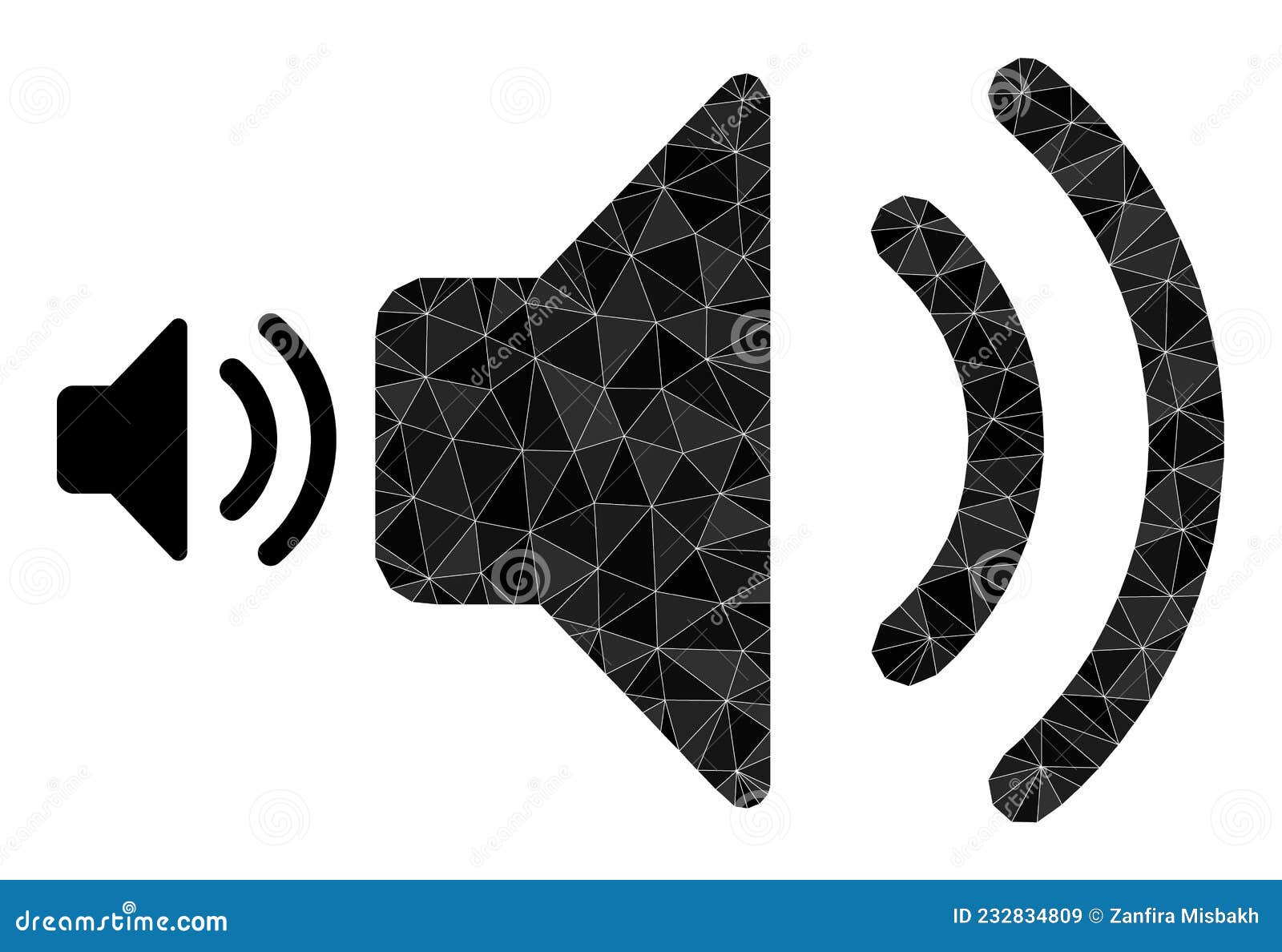 Vector Polygonal Sound Source Icon Stock Vector - Illustration of ...