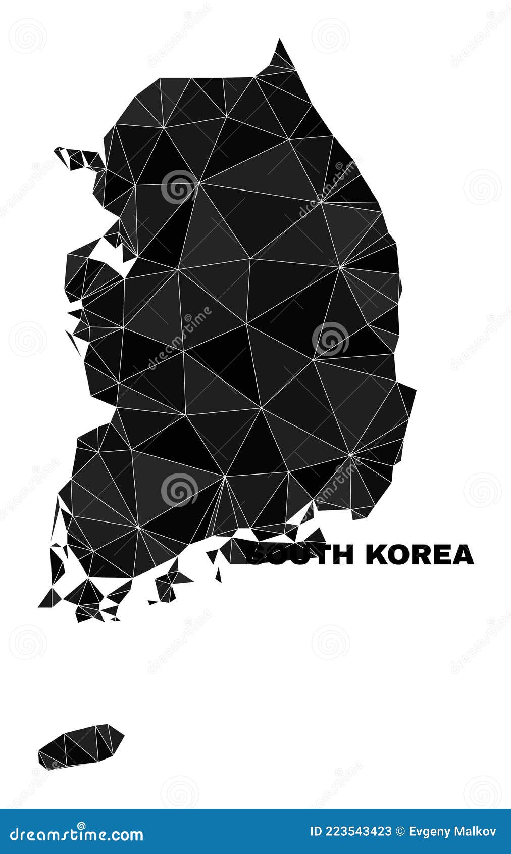 Vector Polygonal South Korea Map Stock Vector - Illustration of country ...