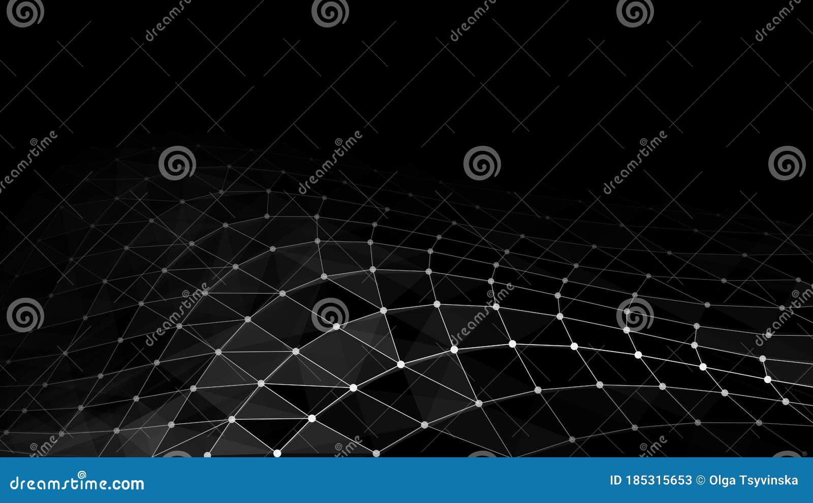 Vector Polygonal Space. Connection Dots and Lines Structure. Digital ...