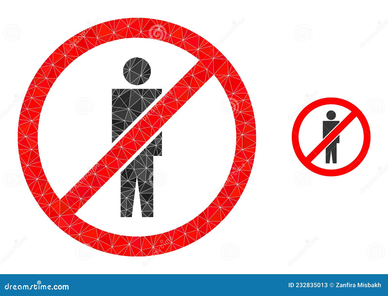 Vector Polygonal Stop Man Icon Stock Vector - Illustration of composed ...