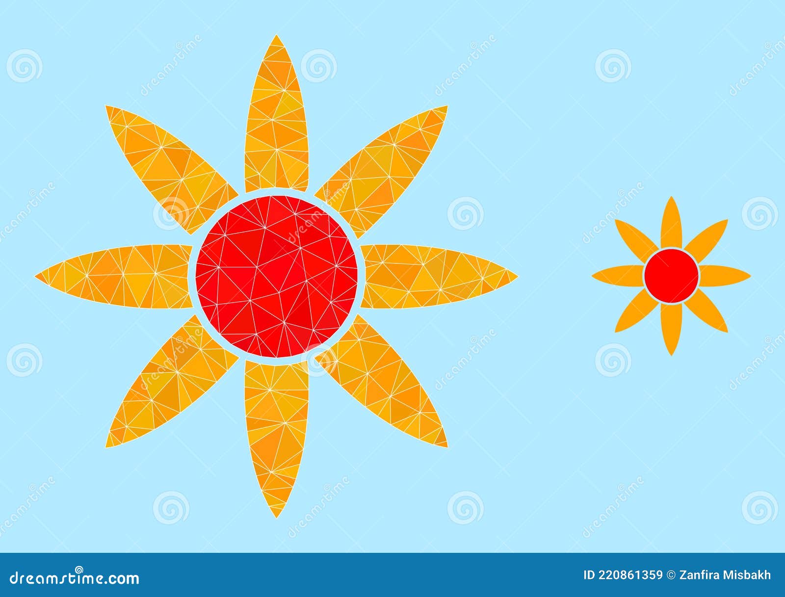 Vector Polygonal Sun Shine Icon Stock Vector - Illustration of ...
