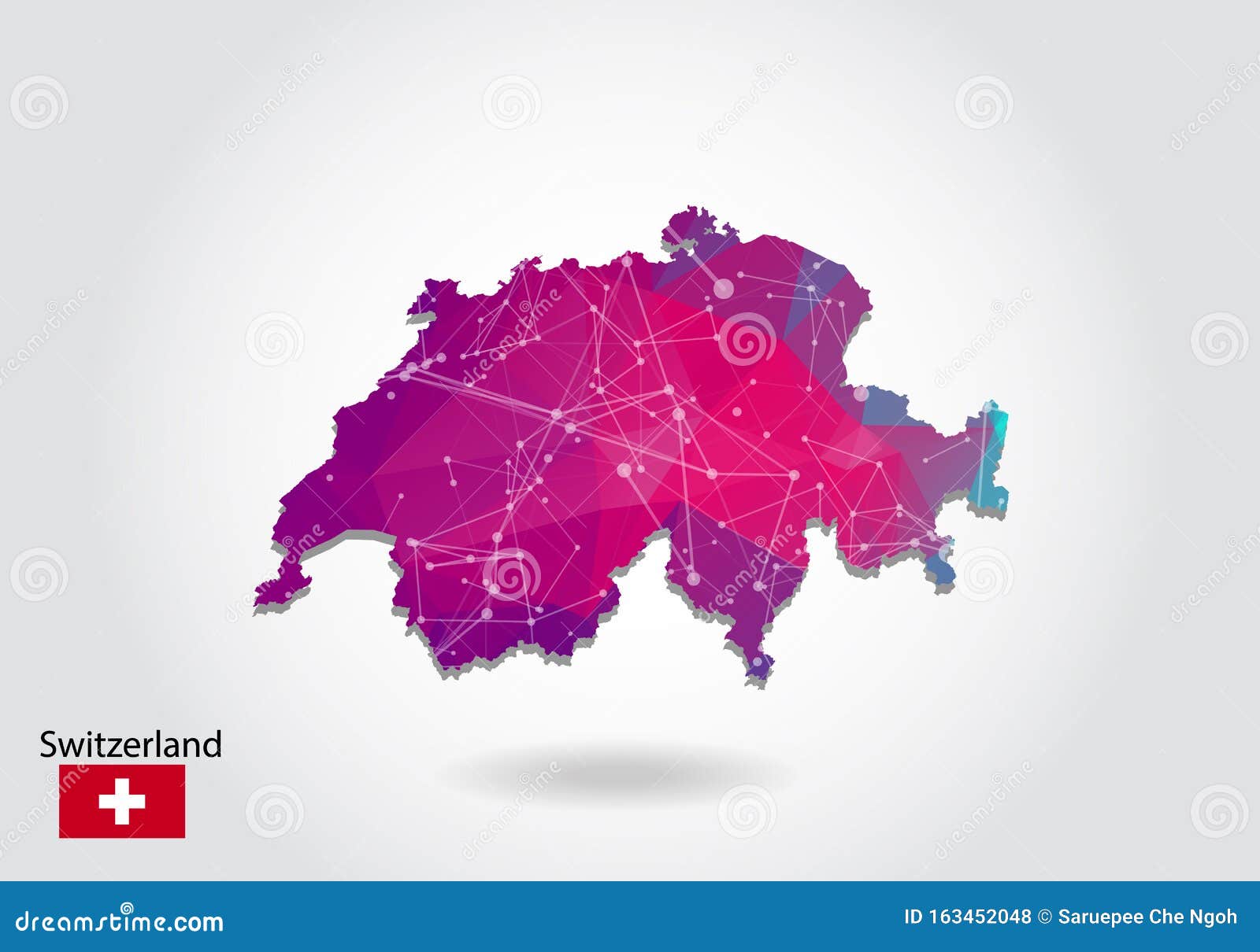 Vector Polygonal Switzerland Map. Low Poly Design. Map Made of ...
