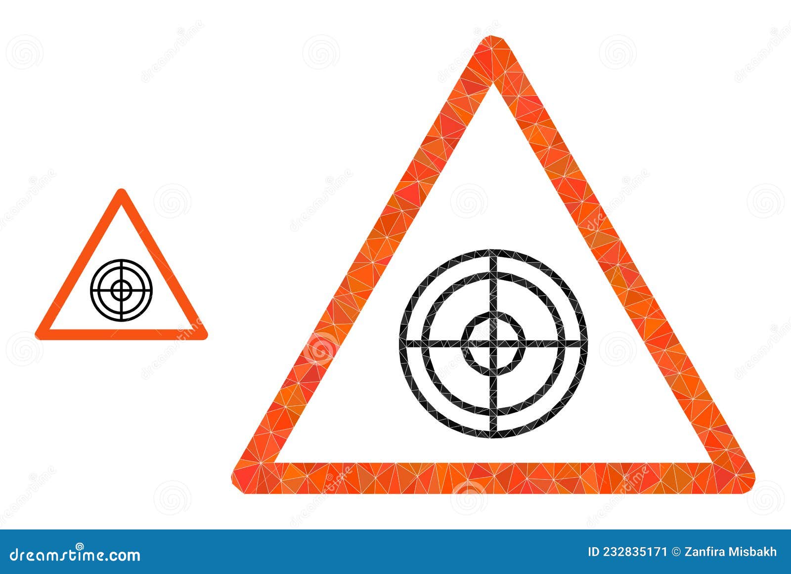 Vector Polygonal Target Warning Icon Stock Vector - Illustration of ...