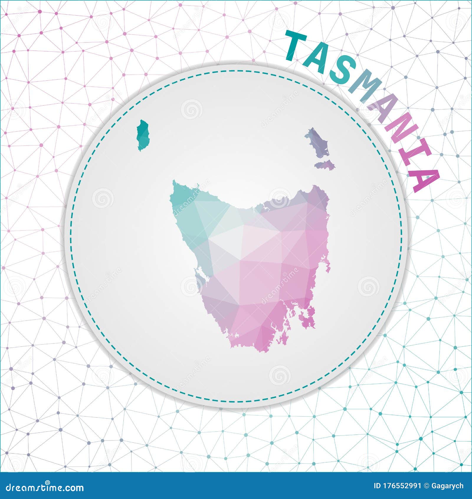 Vector Polygonal Tasmania Map. Stock Vector - Illustration of isolated ...