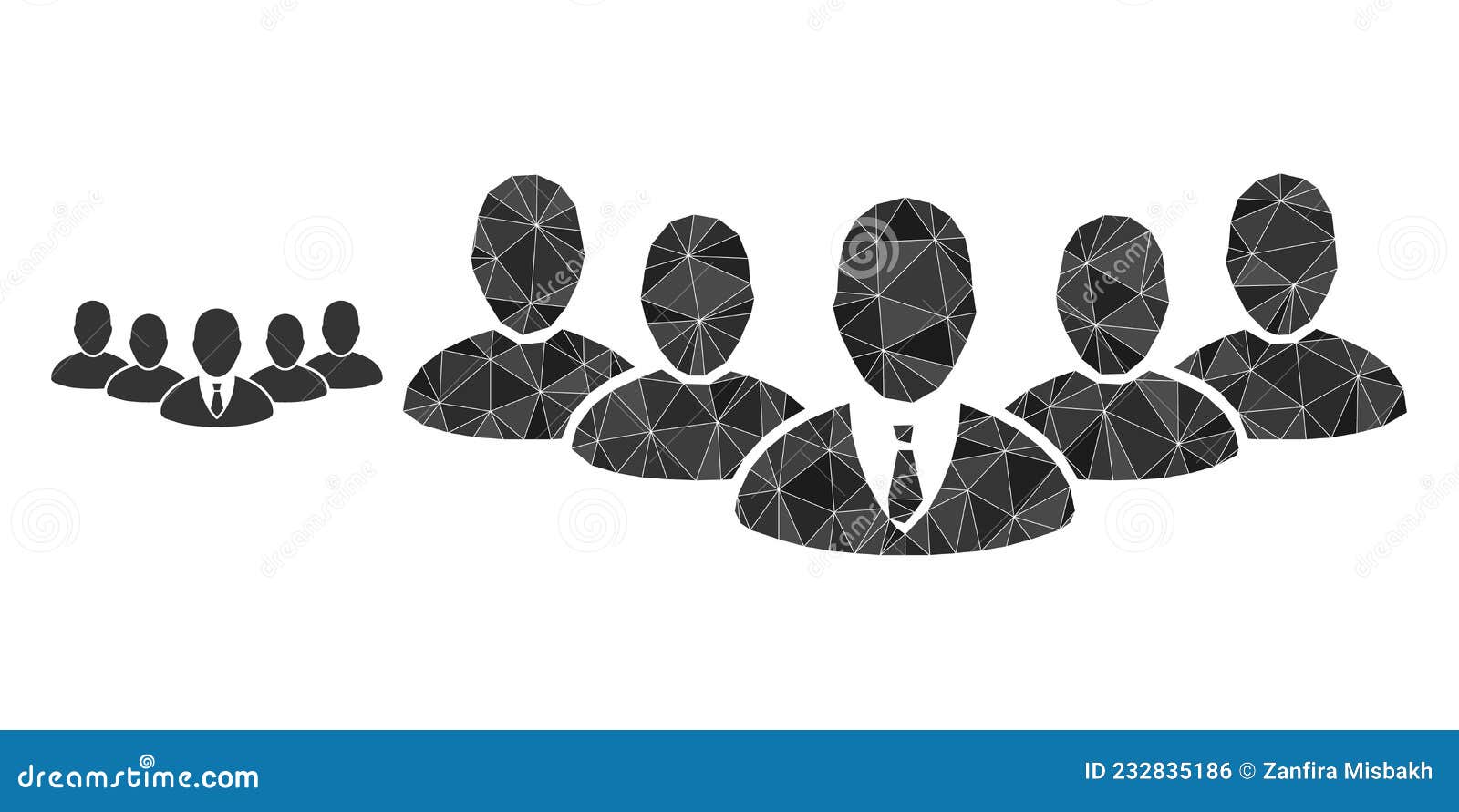 Vector Polygonal Team Boss Icon Stock Vector - Illustration of mosaic ...