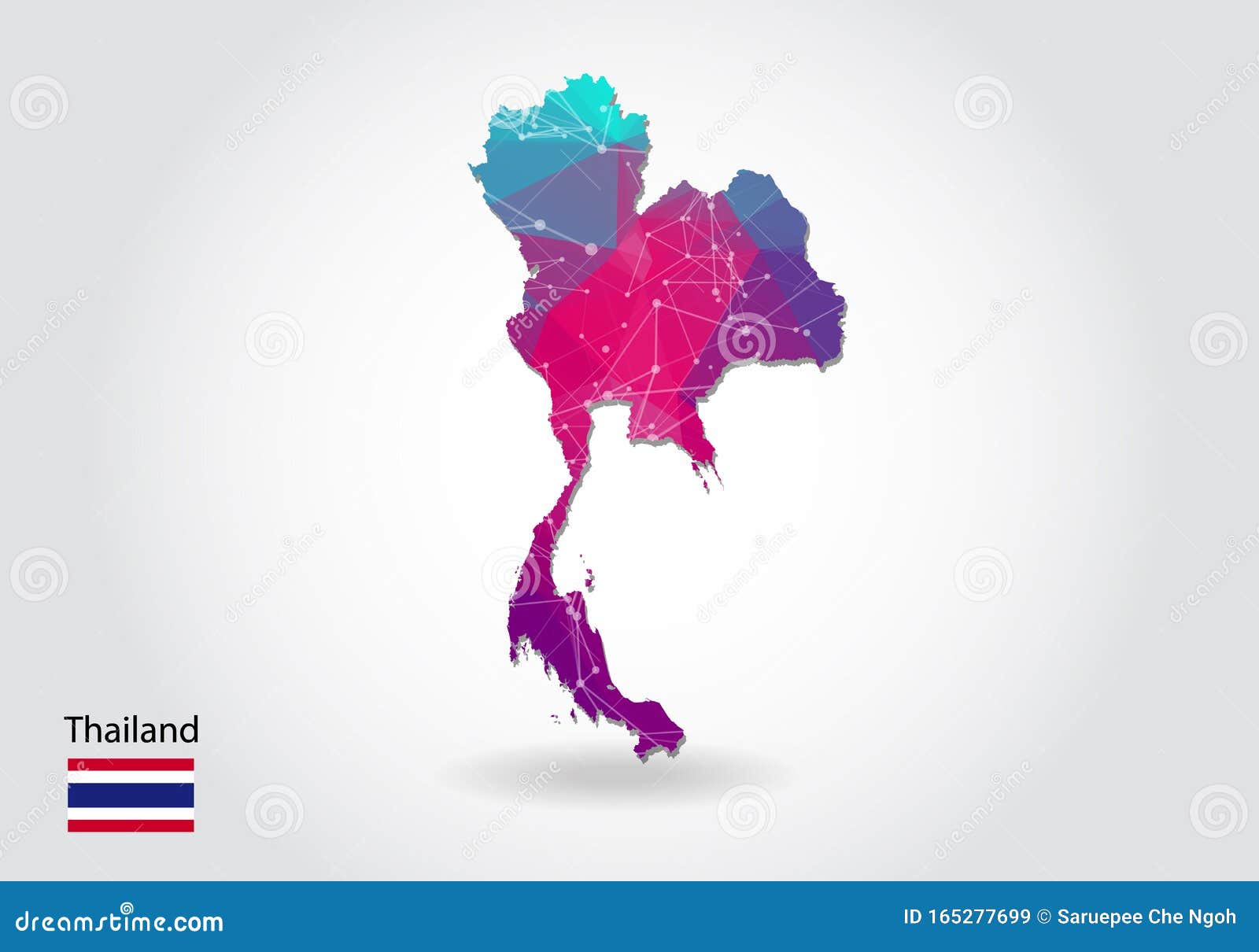 Vector Polygonal Thailand Map. Low Poly Design. Map Made Of Triangles ... Vector Polygonal Thailand Map. Low Poly Design. Map Made Of Triangles ...