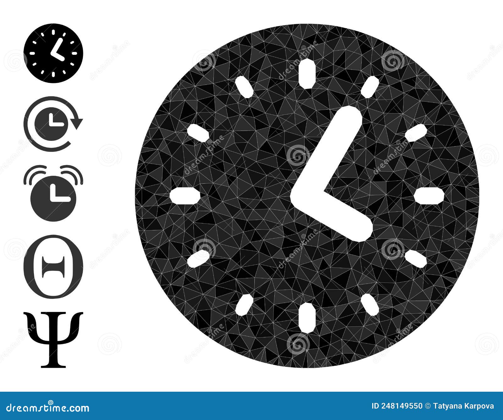 Vector Polygonal Time Icon and Similar Icons Stock Vector ...