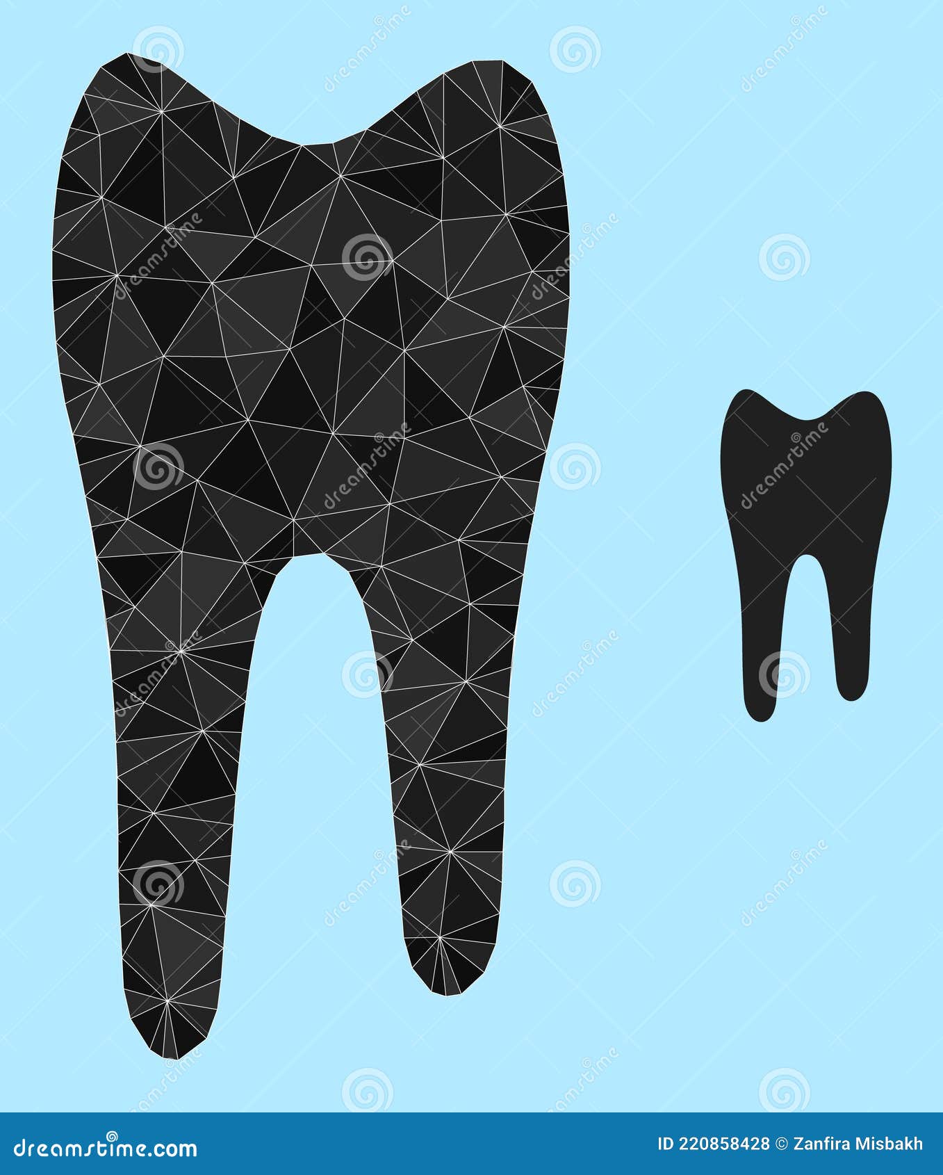 Vector Polygonal Tooth Icon Stock Vector - Illustration of pictogram ...