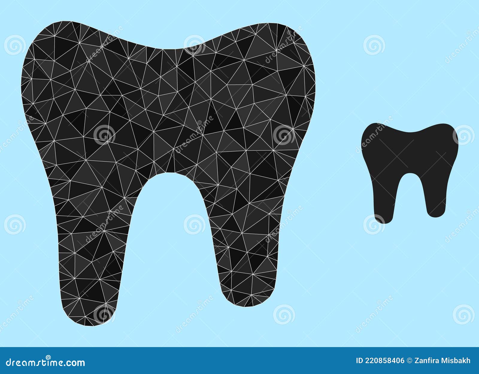 Vector Polygonal Tooth Icon Stock Vector - Illustration of icon, filled ...