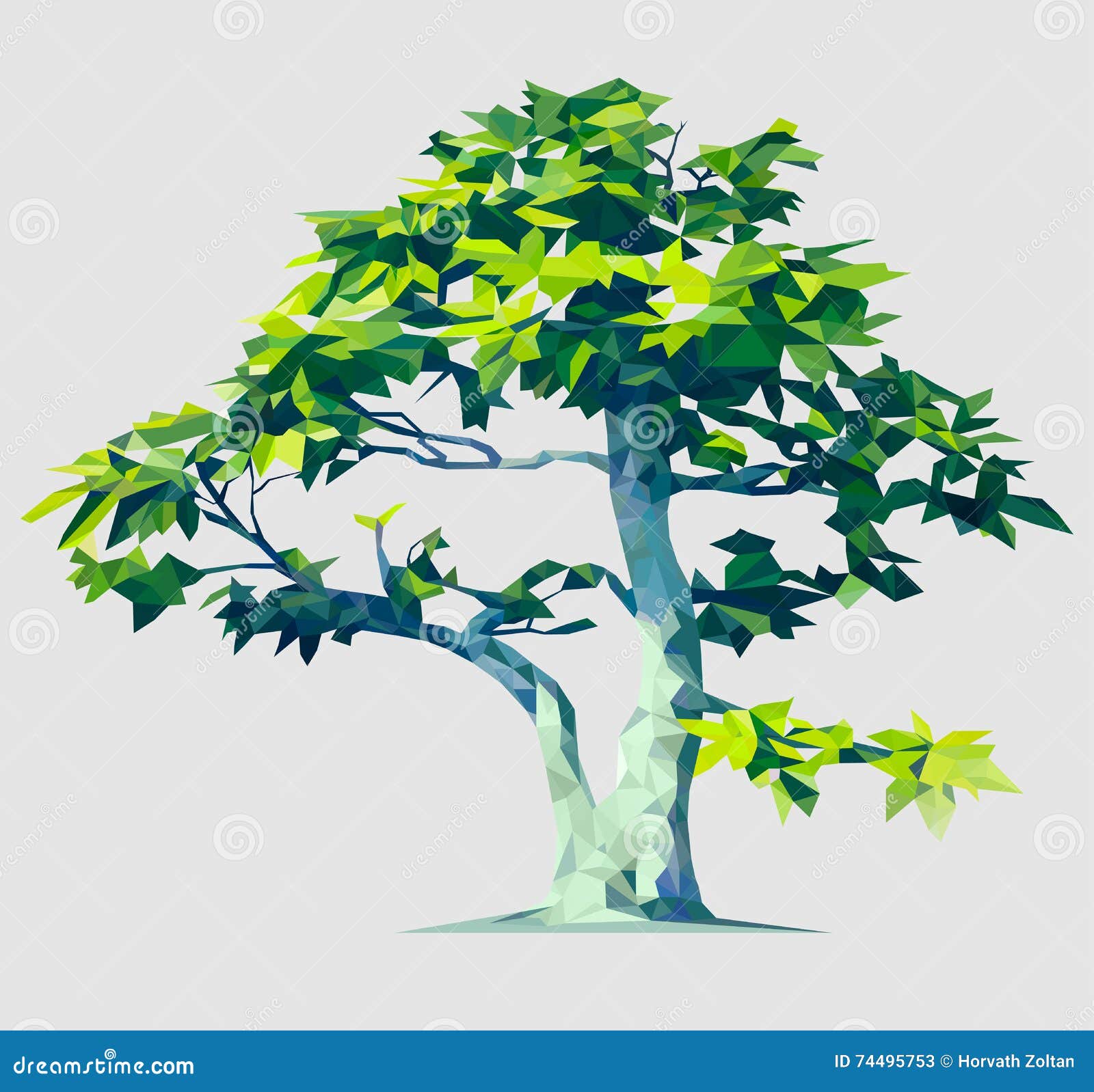 Vector Polygonal Tree Illustration Stock Vector - Illustration of ...
