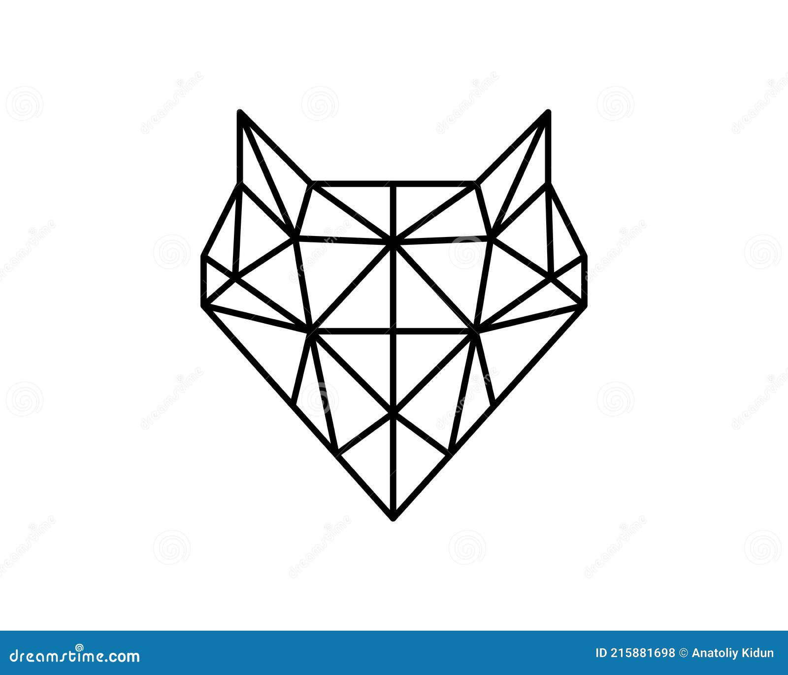 Vector Polygonal Triangular Illustration of Animal Head. Origami Style ...