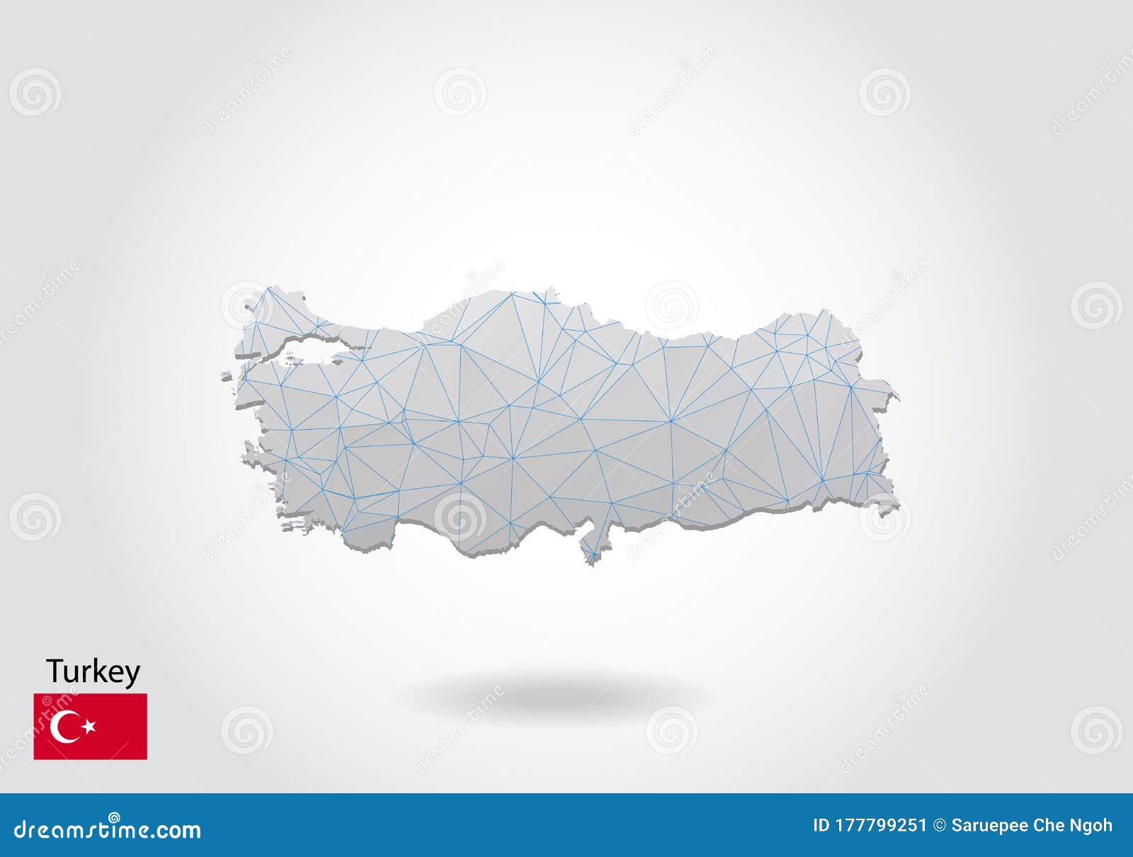 Vector Polygonal Turkey Map. Low Poly Design. Map Made of Triangles on ...