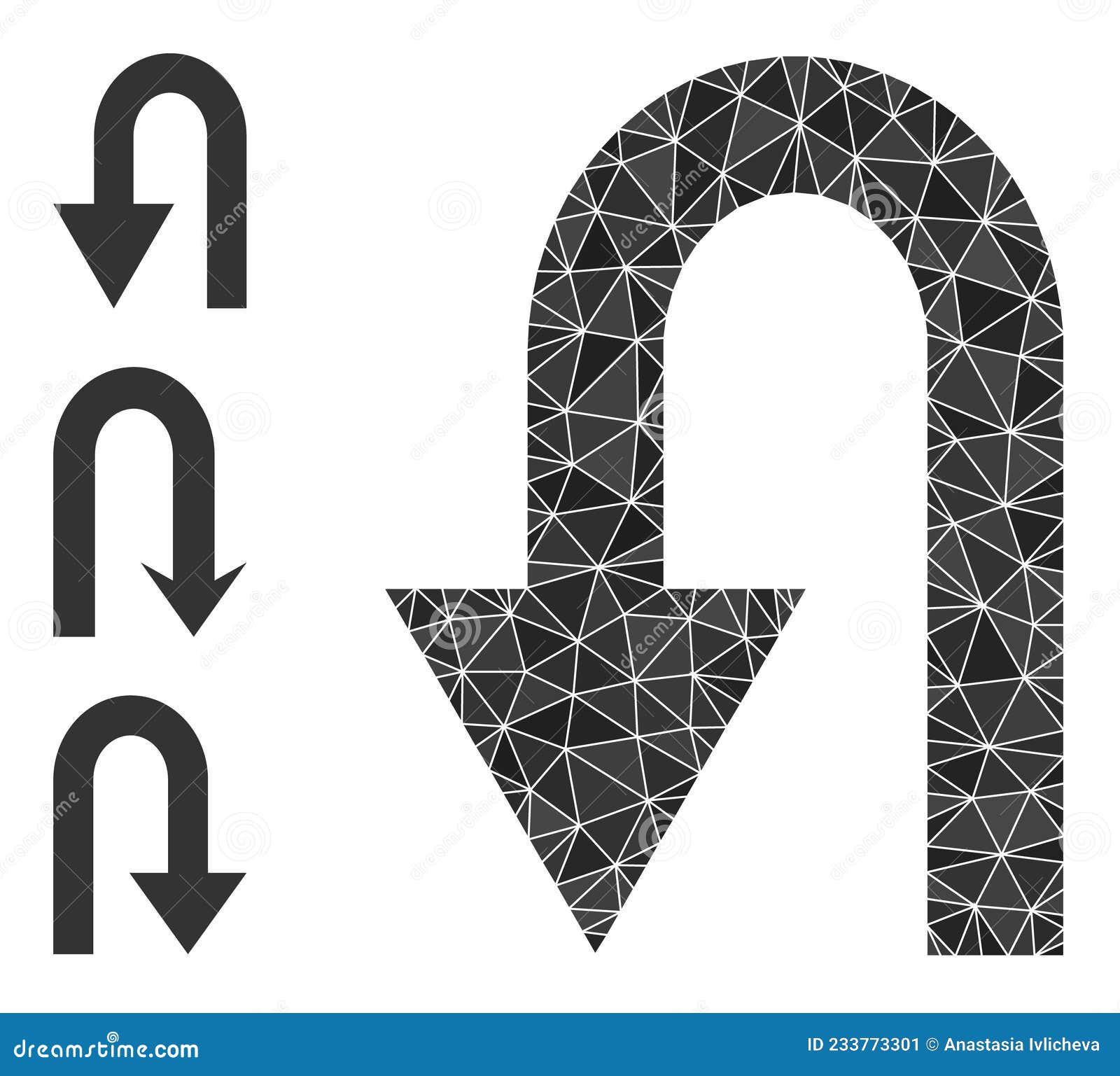 Vector Polygonal Turn Back Icon with Other Icons Stock Vector ...