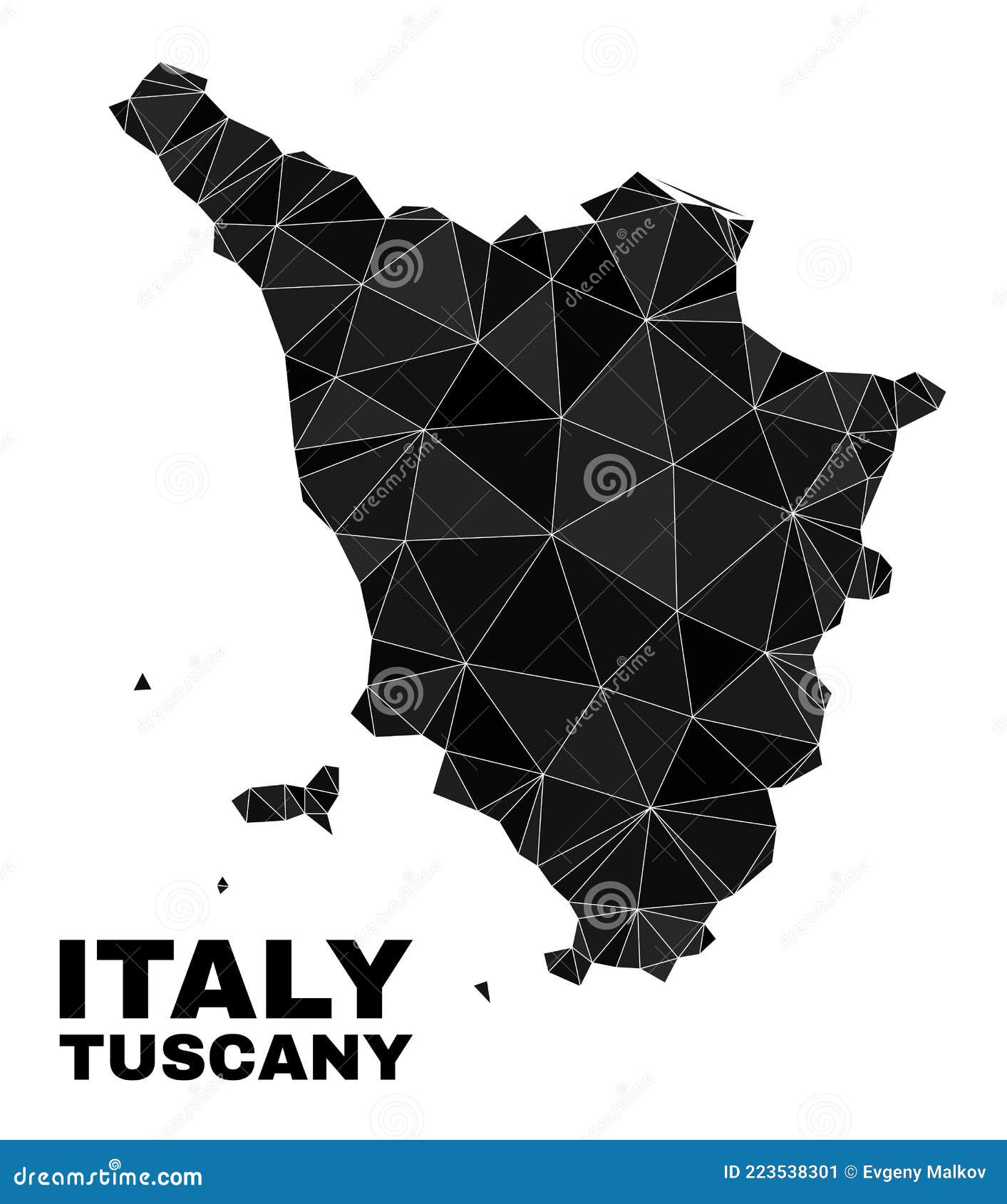 Vector Polygonal Tuscany Region Map Stock Vector - Illustration of ...