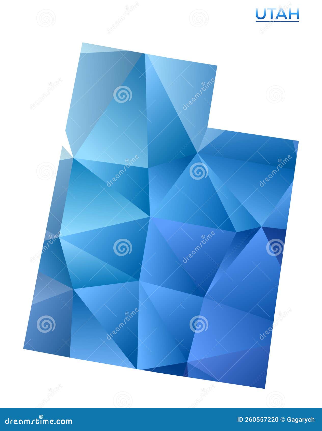Vector polygonal Utah map. stock vector. Illustration of border - 260557220