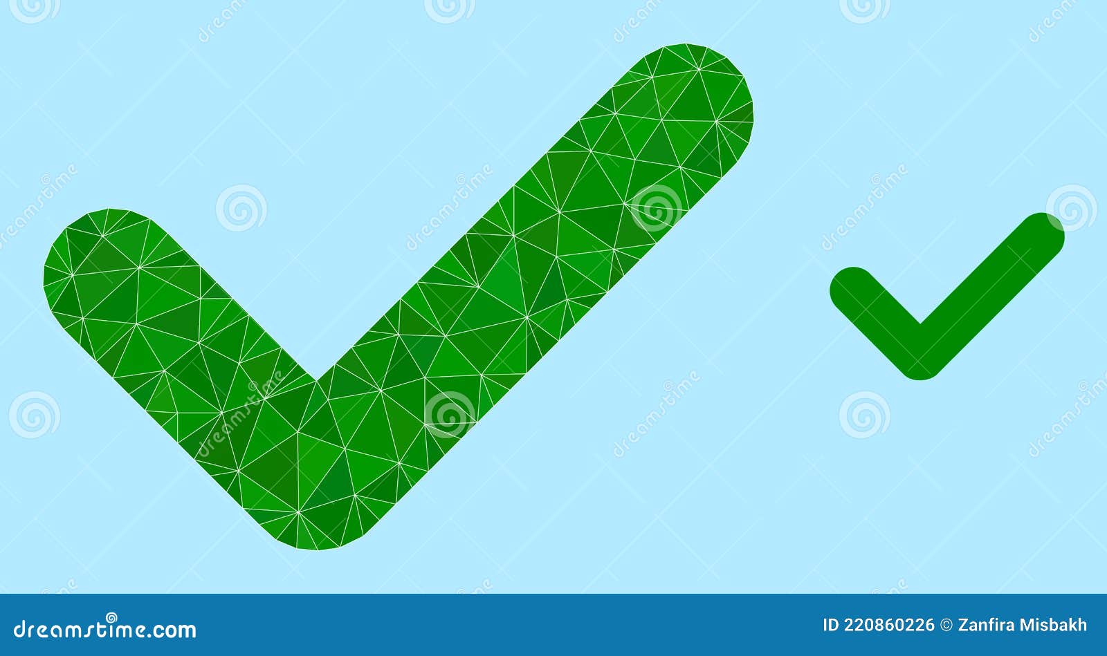 Vector Polygonal Valid Icon Stock Vector - Illustration of combination ...