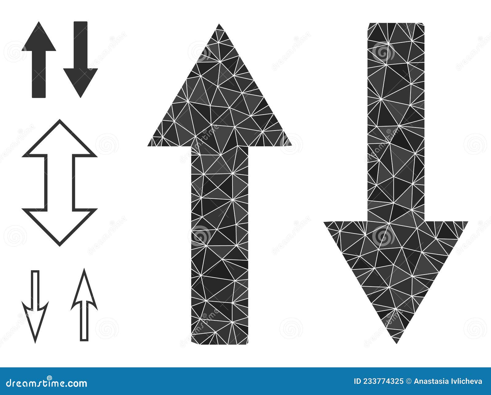 Vector Polygonal Vertical Flip Arrows Icon and Other Icons Stock Vector ...