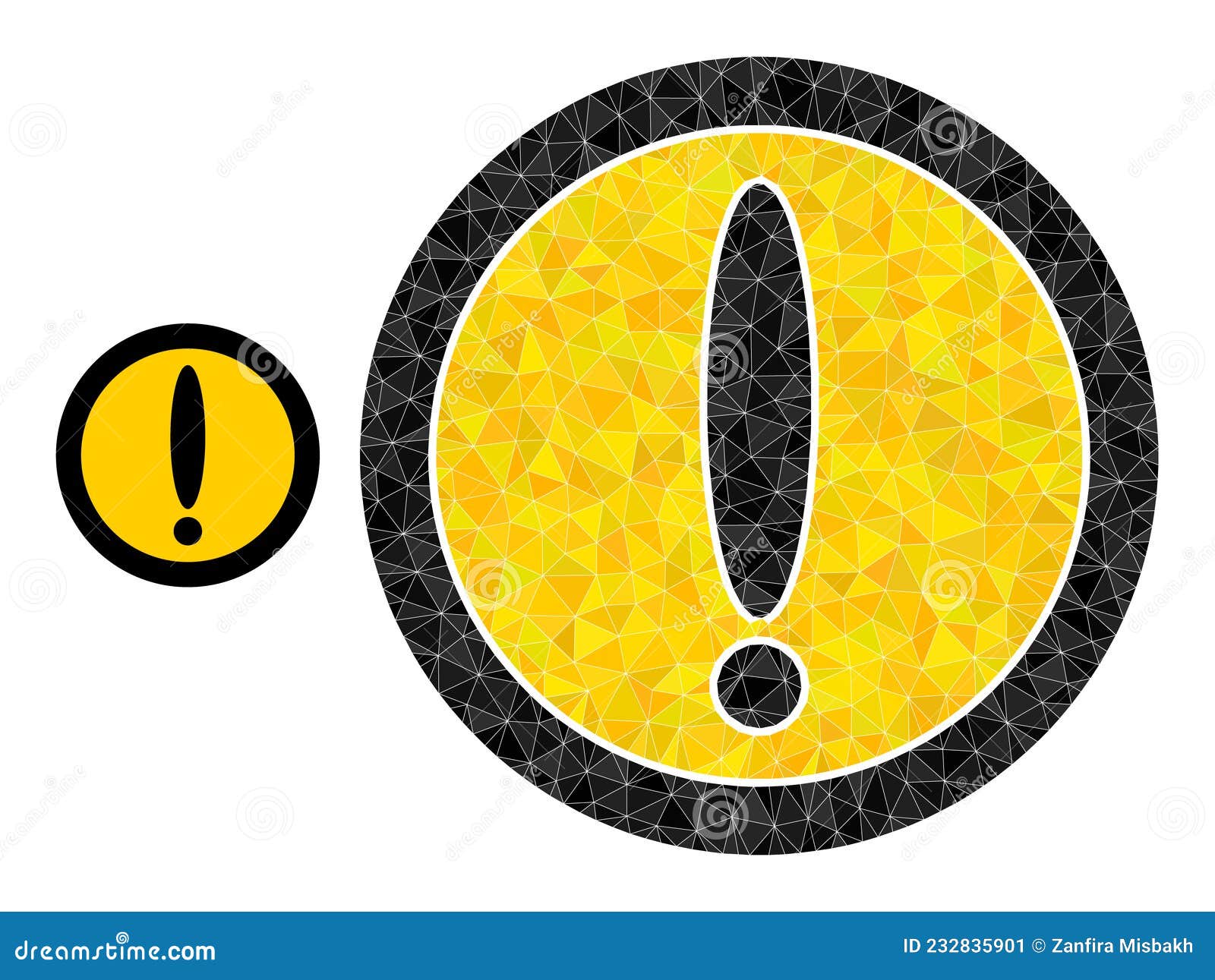 Vector Polygonal Warning Circle Icon Stock Vector - Illustration of ...