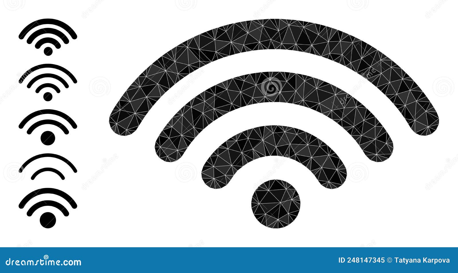 Vector Polygonal Web Signal Source Icon and More Icons Stock ...