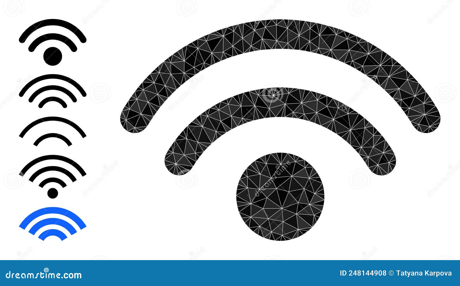 Vector Polygonal Wi-Fi Source Icon and Other Icons Stock Vector ...