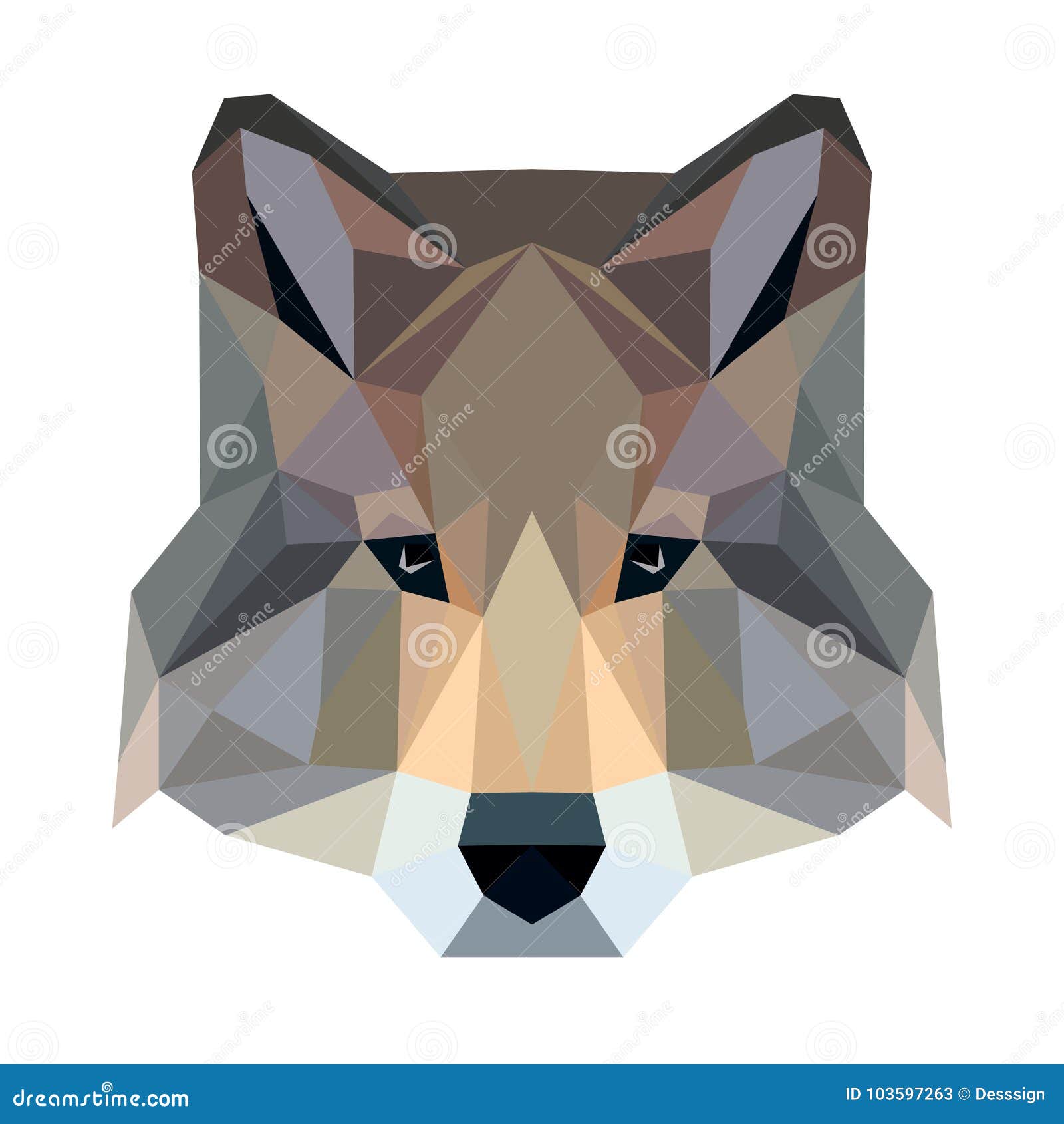 Vector Polygonal Wolf Isolated on White. Low Poly Dog Illustration ...