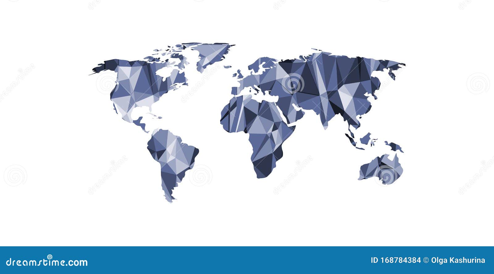 Vector Polygonal World Map. Low Poly Design Stock Vector - Illustration ...