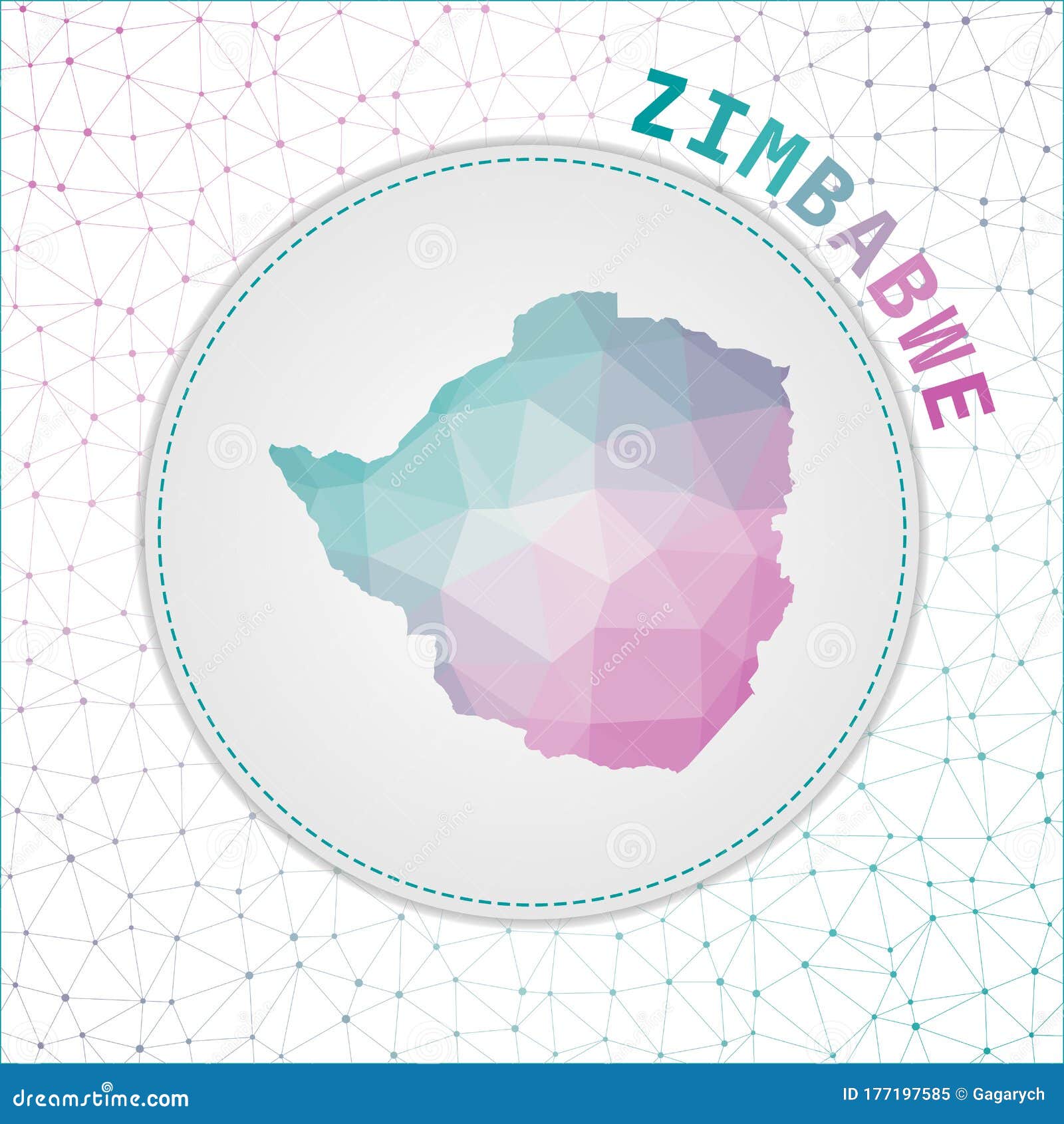 Vector Polygonal Zimbabwe Map. Stock Vector - Illustration of colorful ...