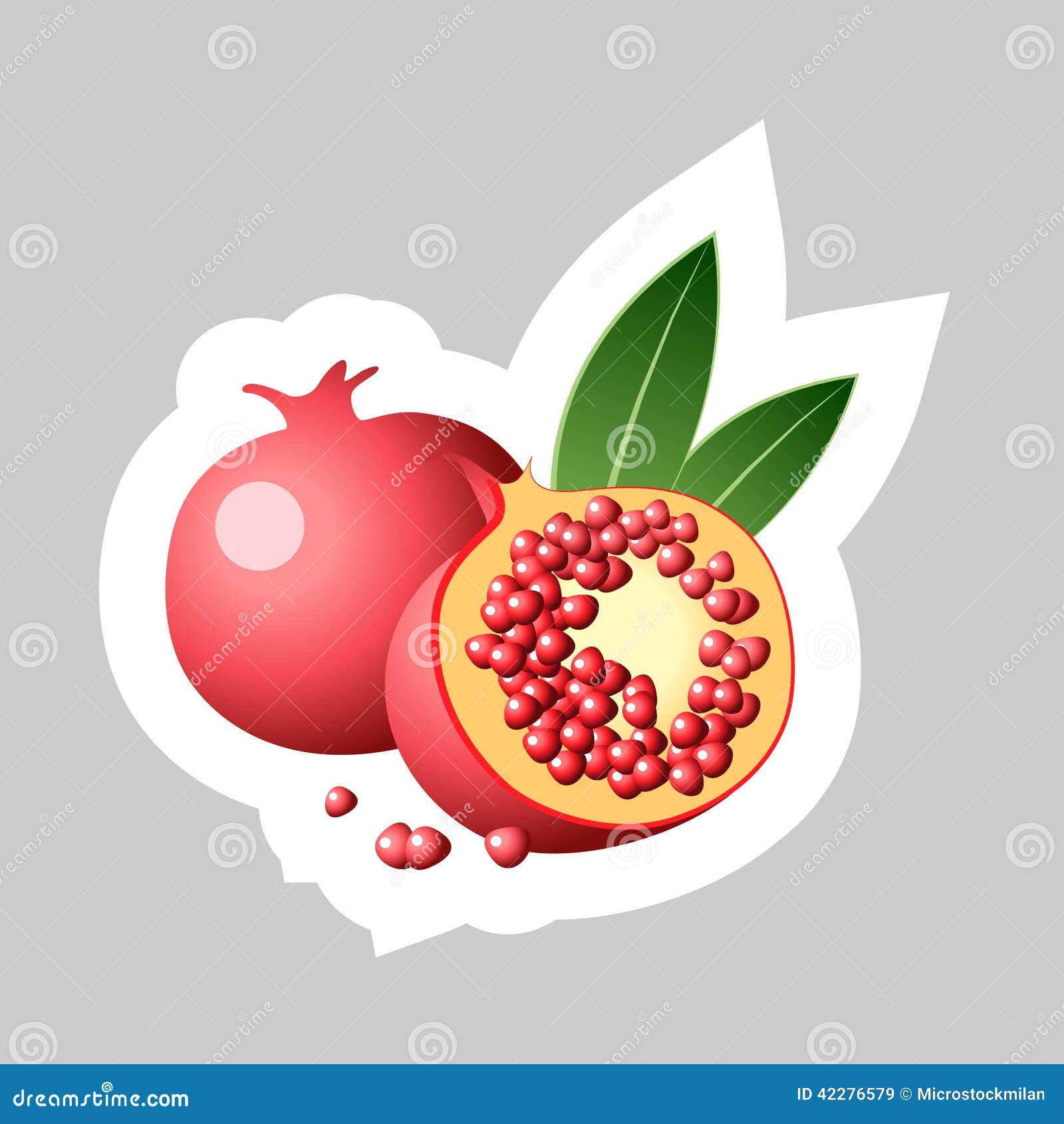 Vector Pomegranate Icon stock vector. Illustration of bright - 42276579