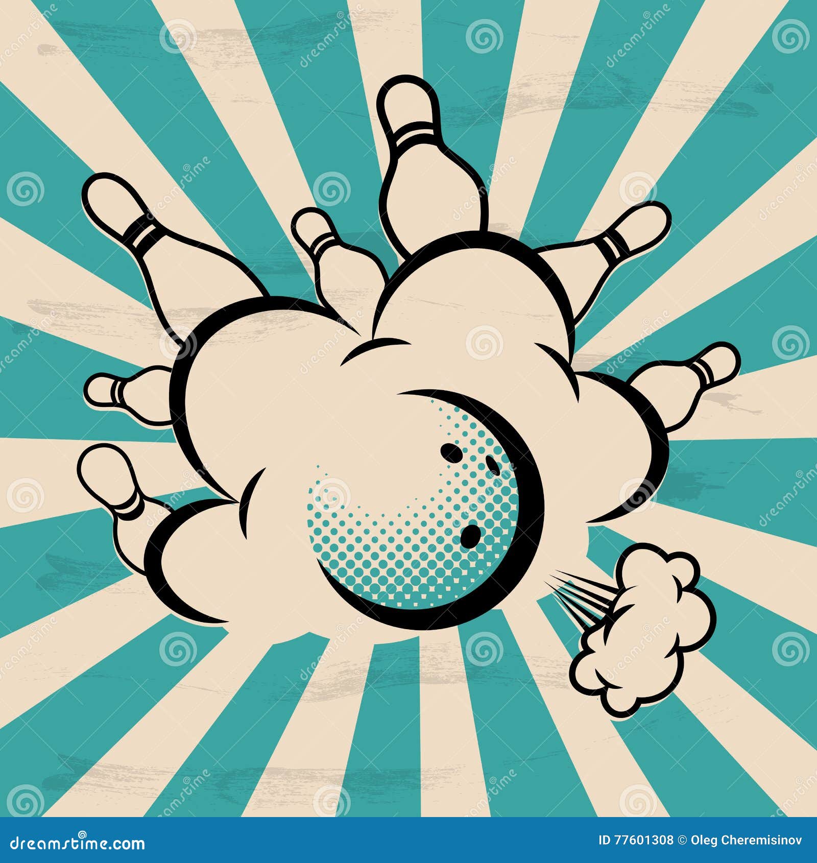 Retro Bowling Vector