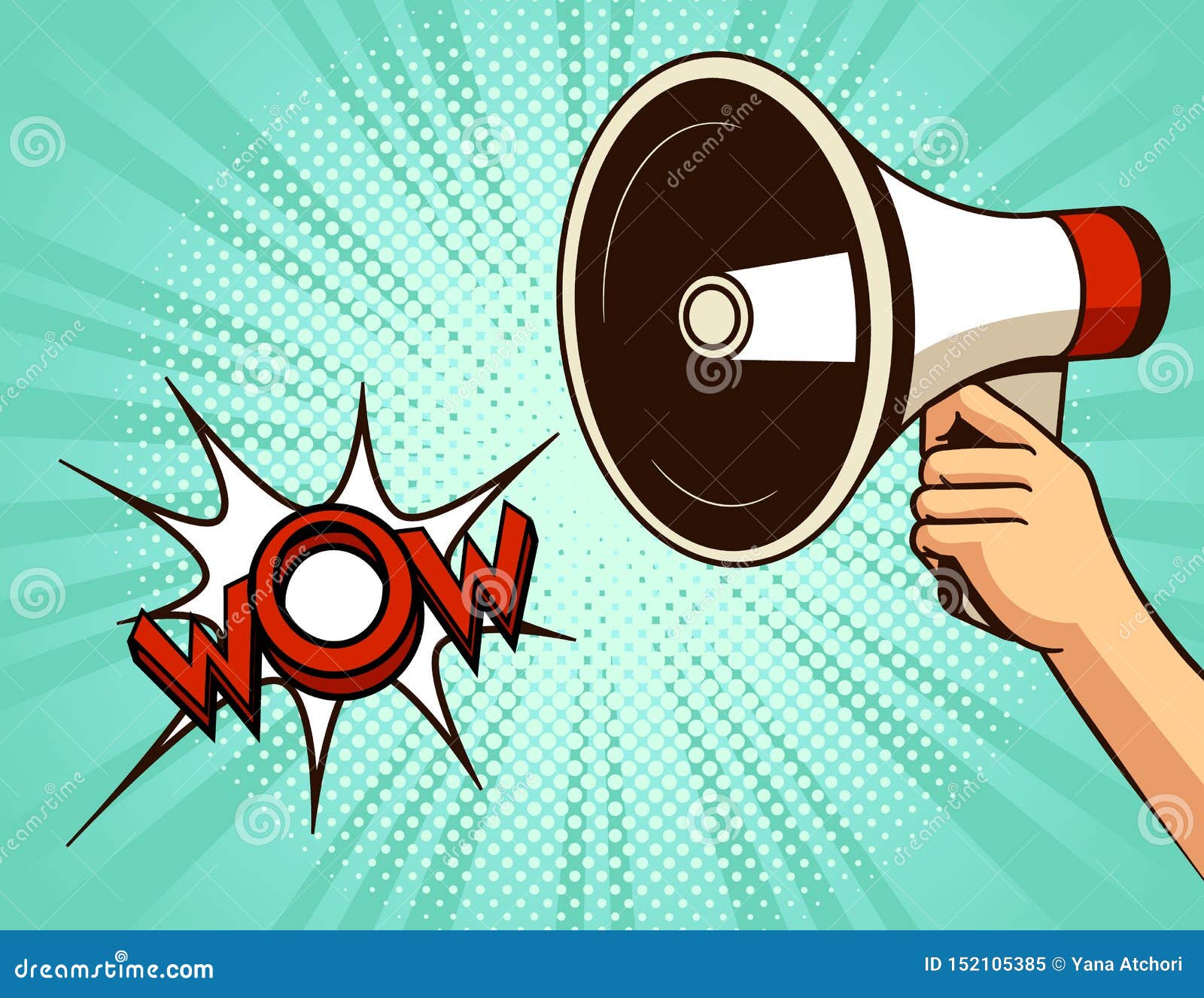 Loudspeaker Comic Book Pop Art Retro Style Megaphone Seamless Pattern ...