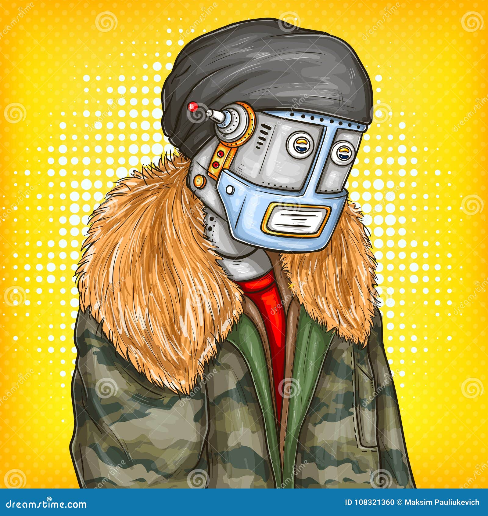 Cyborg Concept Illustration. Concept Art. Vector Cartoon Illustration ...