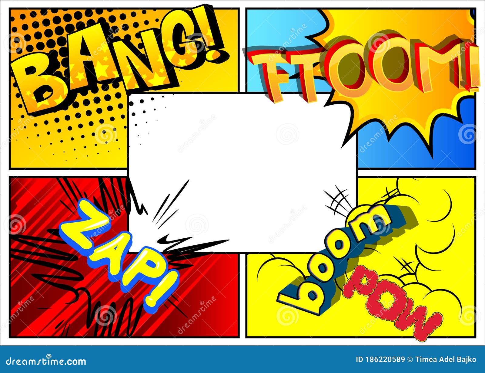 Pop-art Style Comic Book Page Template Background. Stock Vector ...