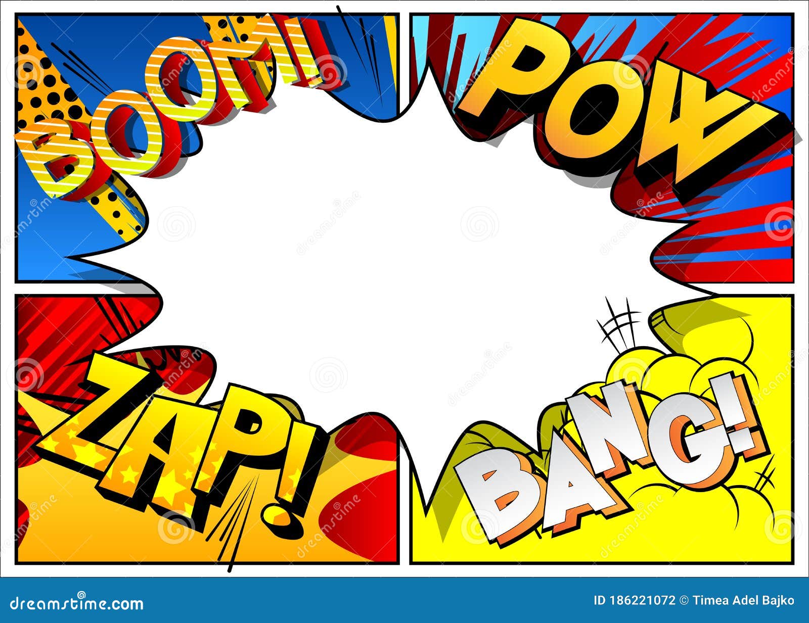 Pop-art Style Comic Book Page Template Background. Stock Vector ...