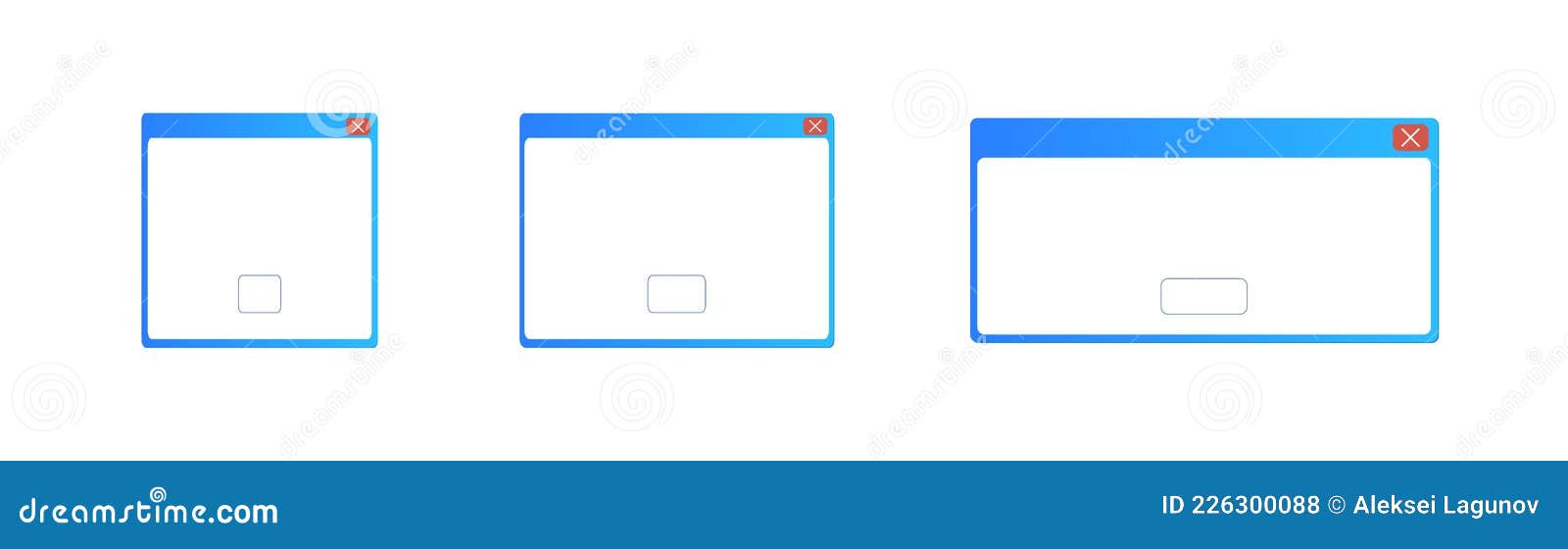 Vector Pop Up Window, Blank Frame Isolated, Retro Illustration. Stock ...