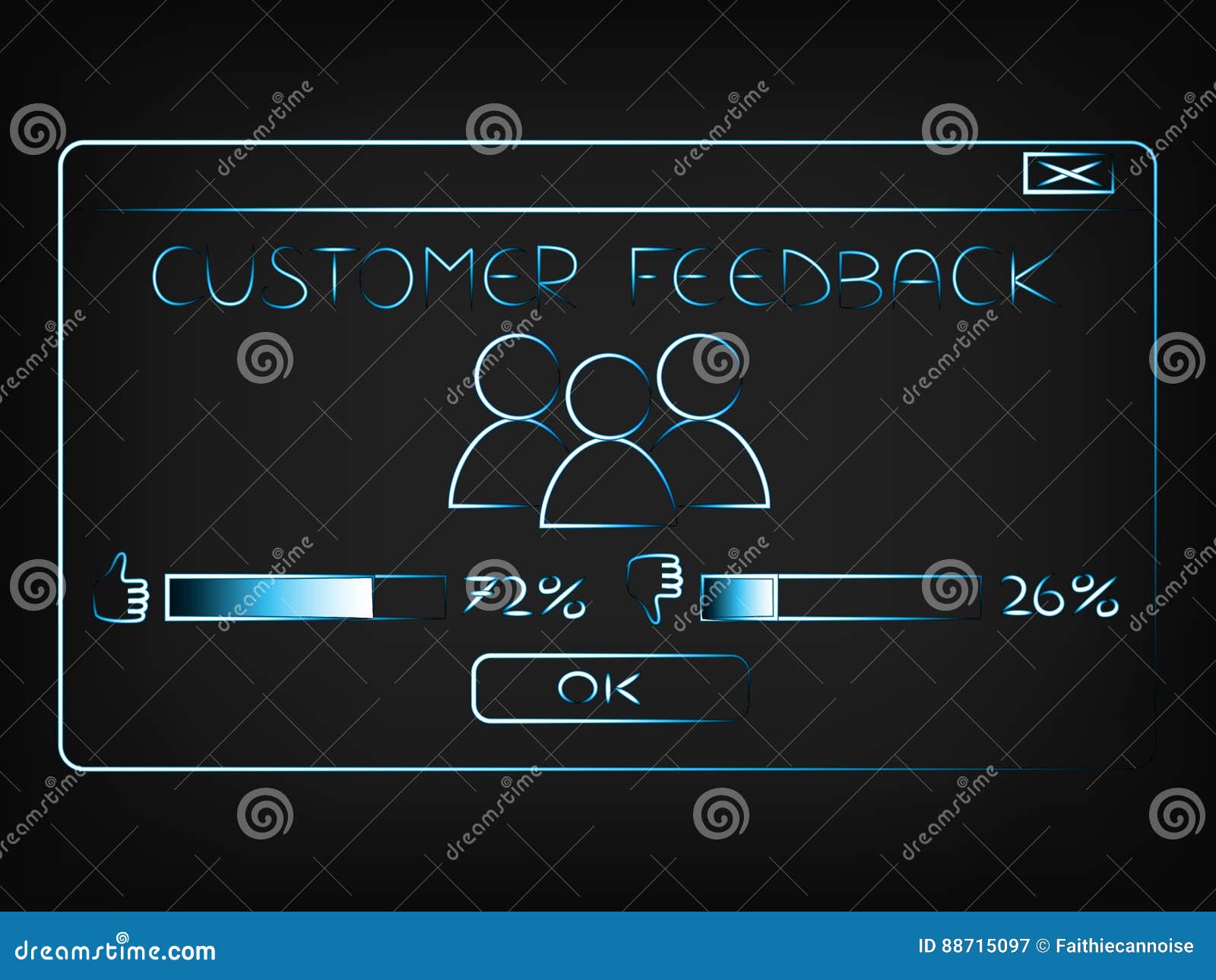 Vector of Pop-up Window with Customer Feedback Stock Vector ...