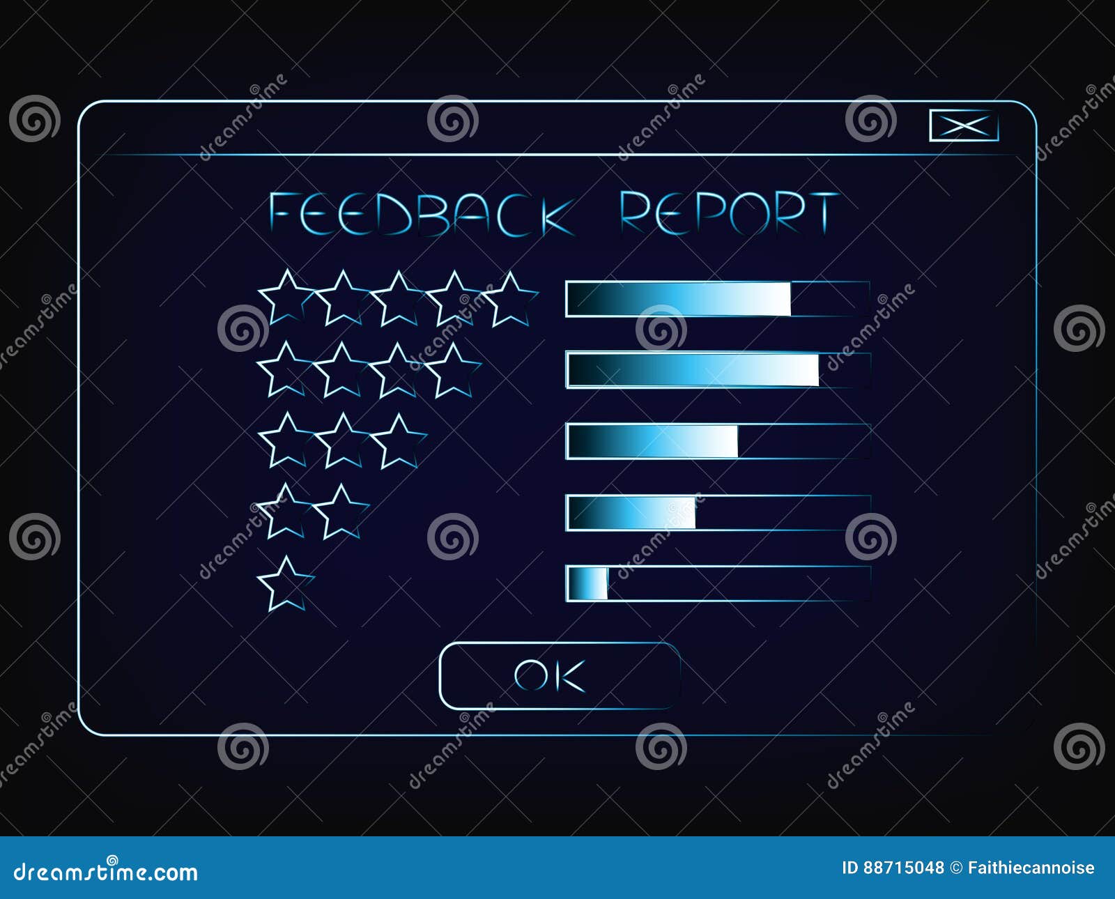 Vector of Pop-up Window with Feedback Report Stock Vector ...
