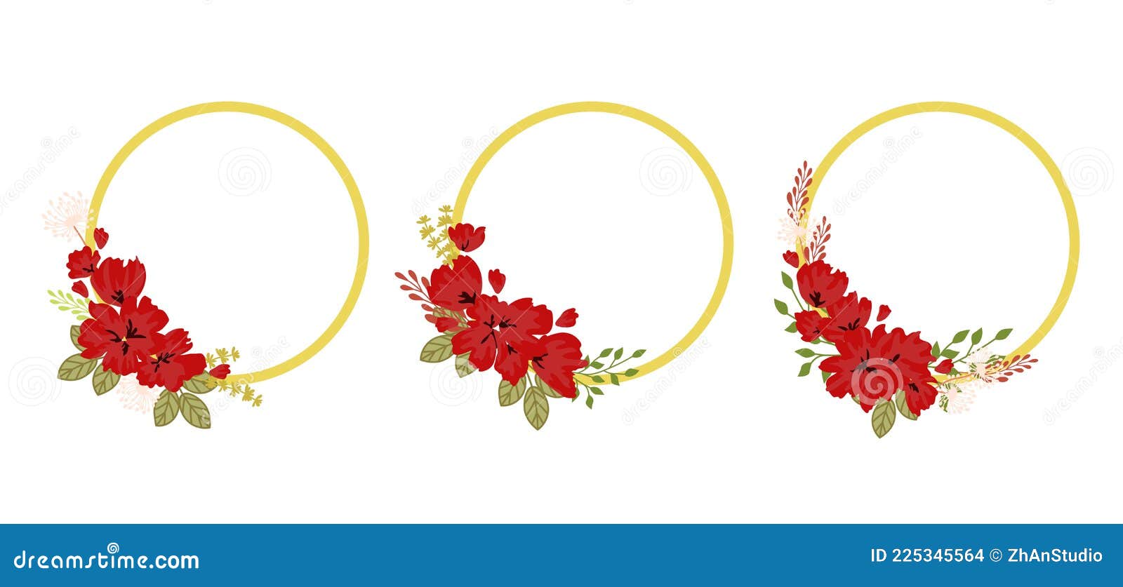 Vector Poppy Frame in the Shape of Circle Stock Vector - Illustration ...