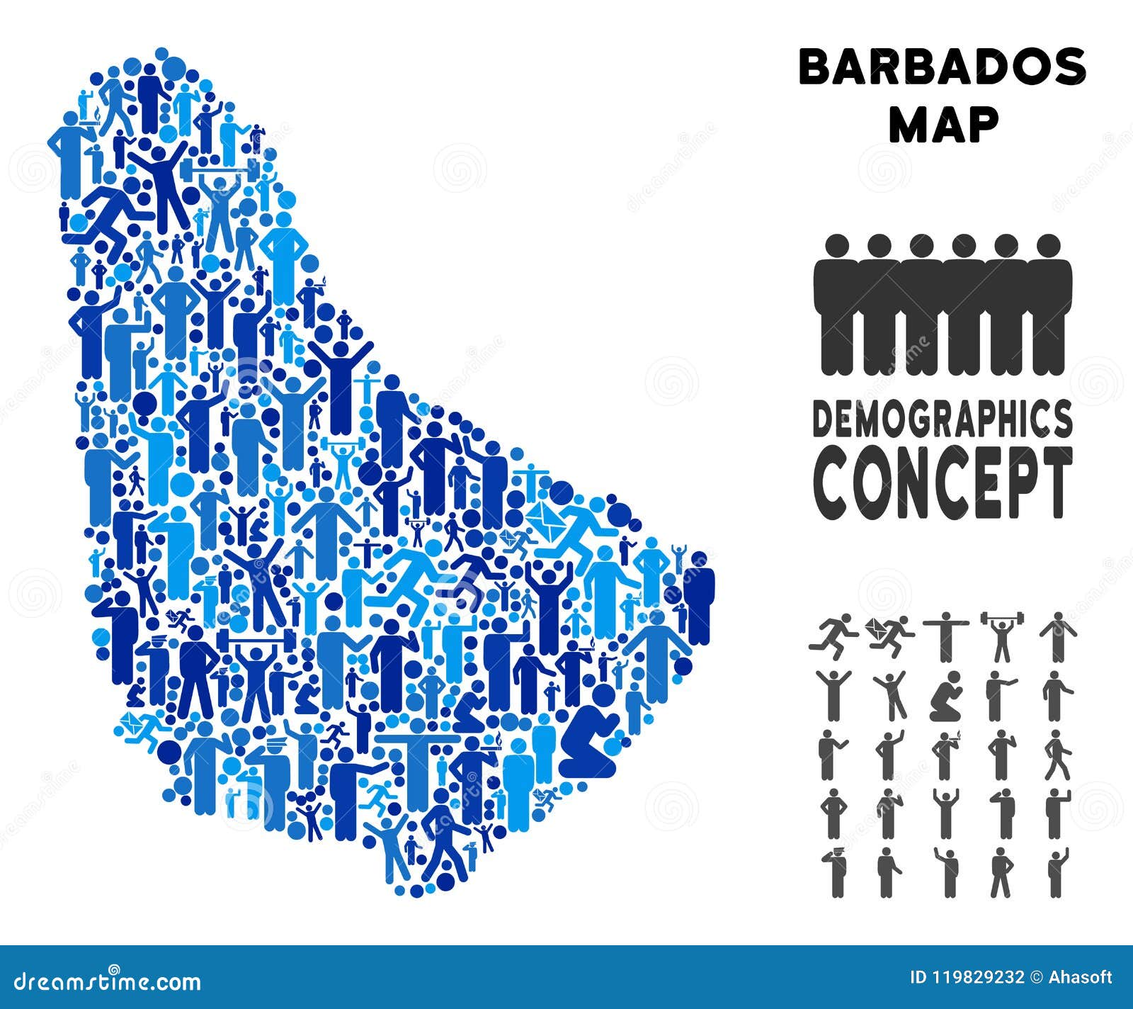 Demographics Barbados Map stock vector. Illustration of community ...