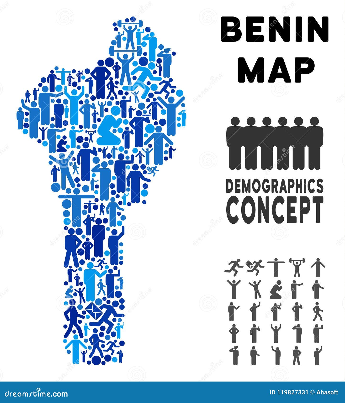 People Benin Map stock vector. Illustration of abstract - 119827331