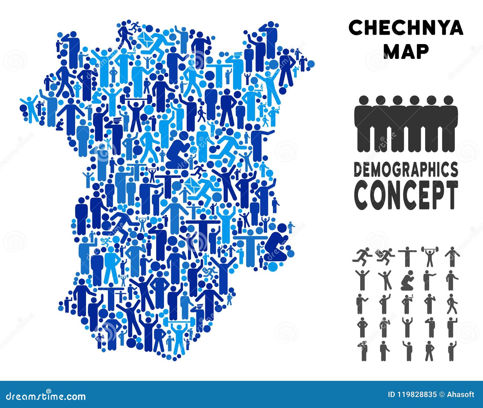 Demographics Chechnya Map stock vector. Illustration of composed ...