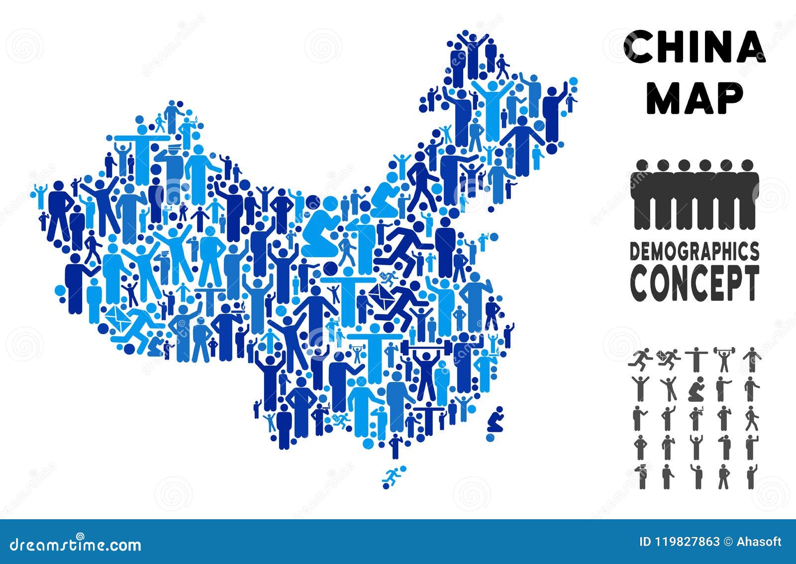 Demographics China Map stock vector. Illustration of organized - 119827863