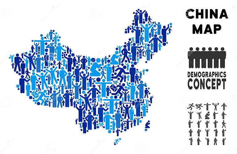 Demographics China Map stock vector. Illustration of organized - 119827863