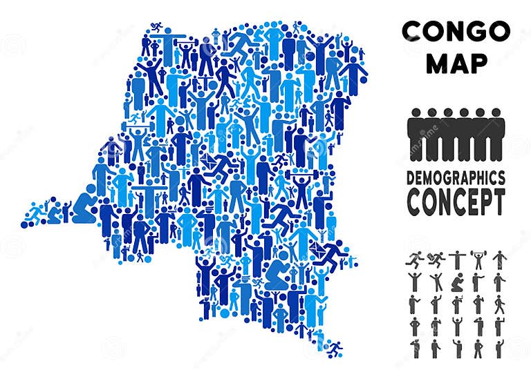 People Democratic Republic of the Congo Map Stock Vector - Illustration ...