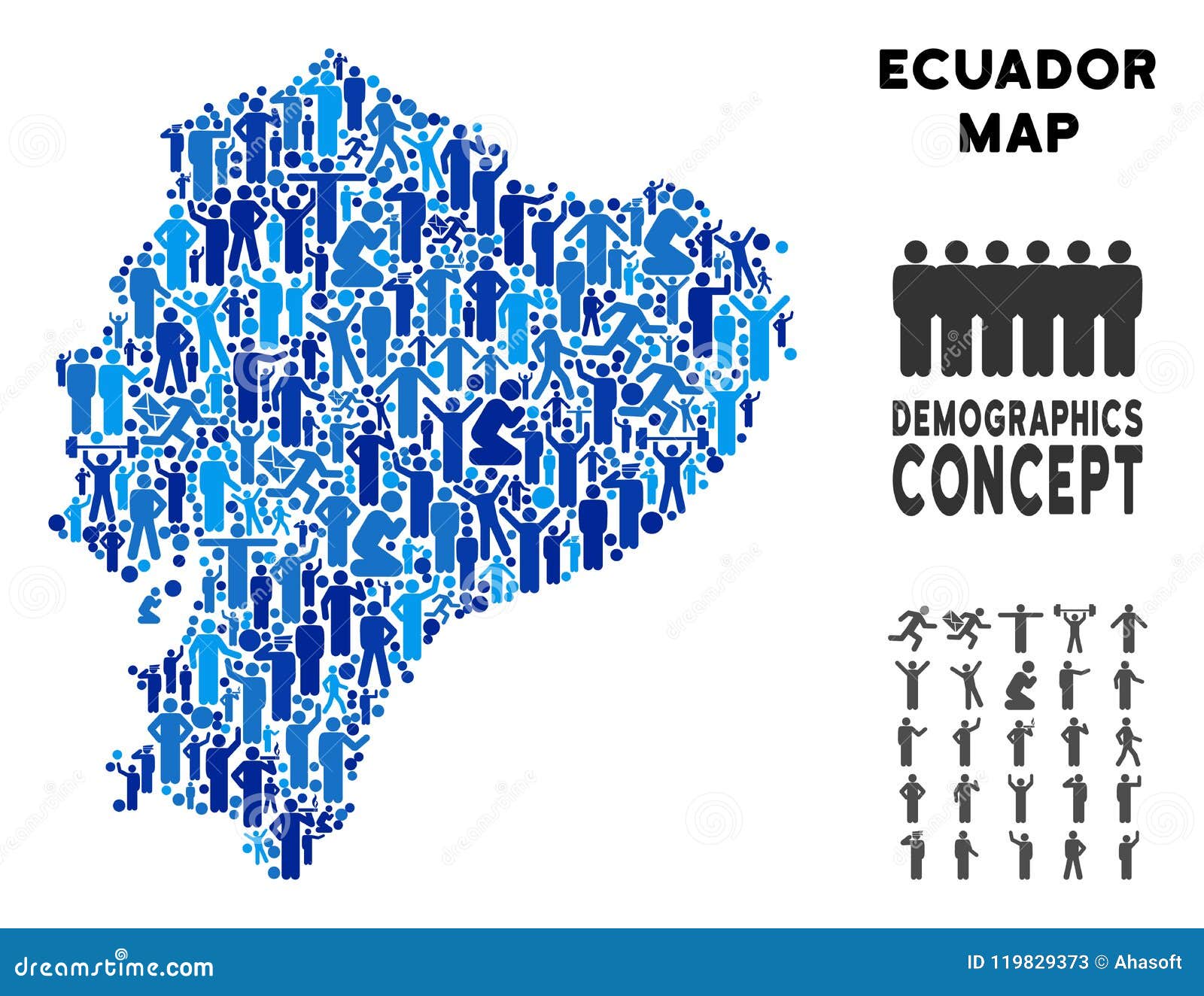 Demographics Ecuador Map stock vector. Illustration of geography ...