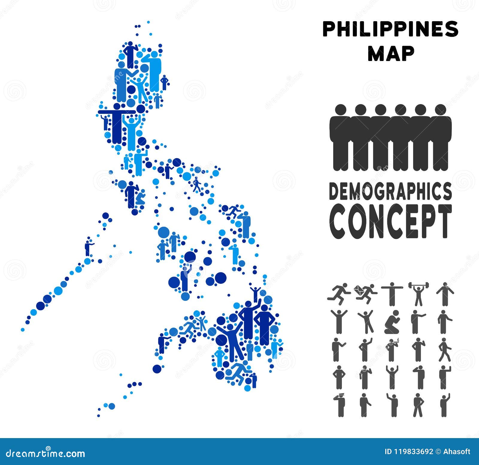 People Philippines Map Vector Illustration | CartoonDealer.com #119833692