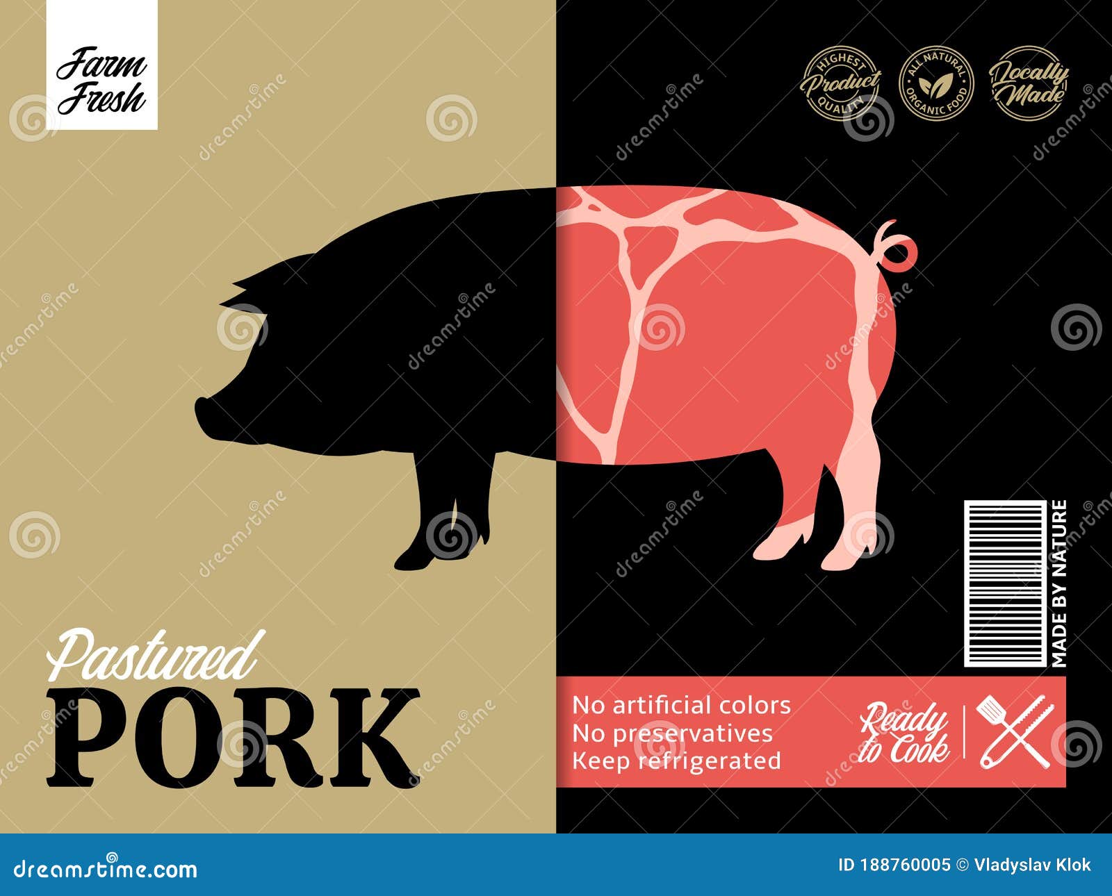 Vector Pork Logos, Badges, Labels, Signs, Emblems. Vintage Style Of ...