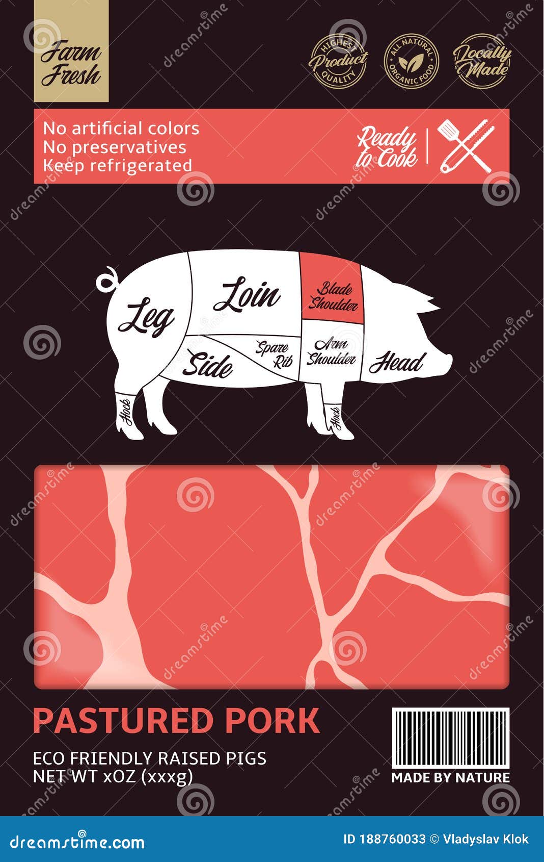 Vector Pork Logos, Badges, Labels, Signs, Emblems. Vintage Style Of ...