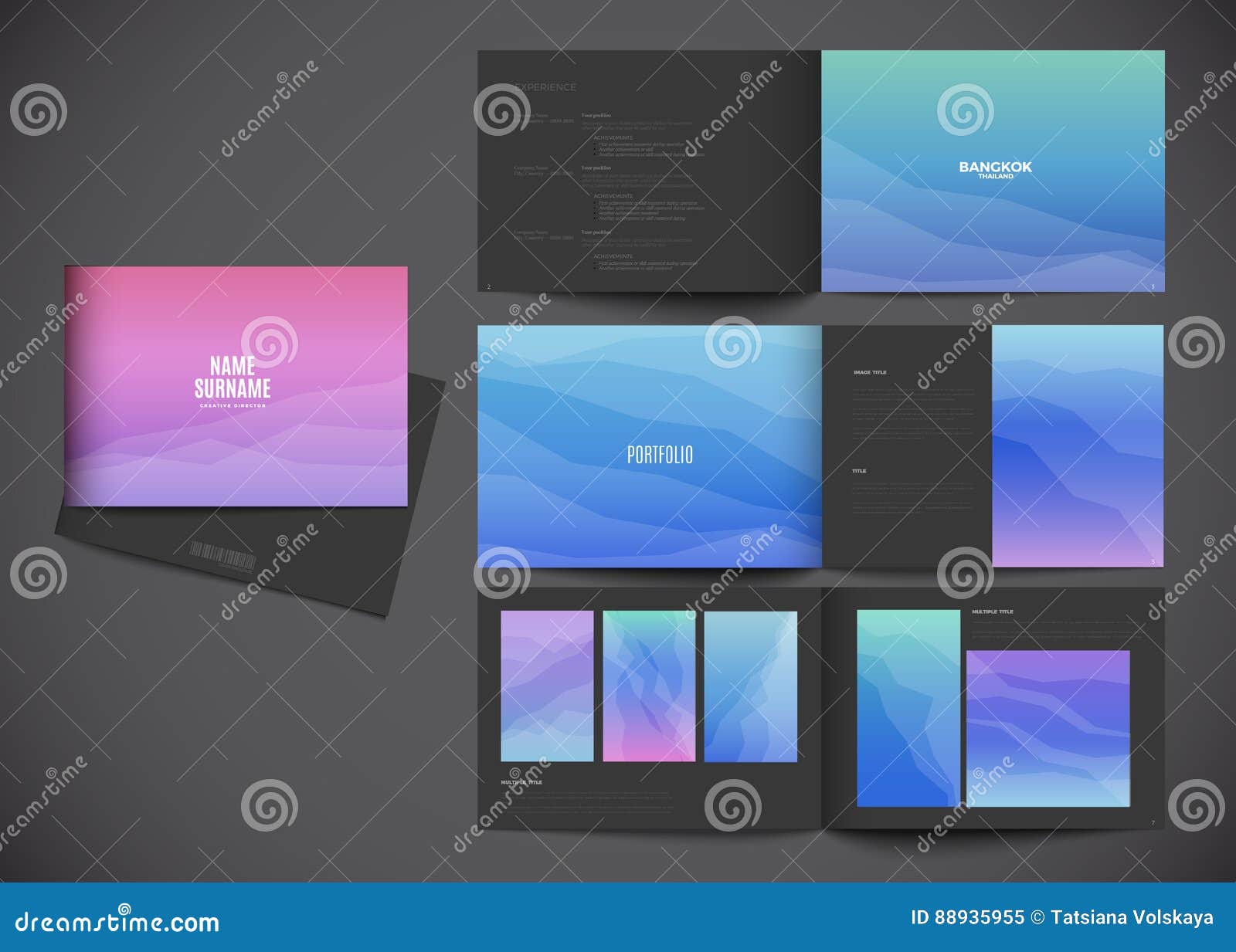 Vector Portfolio Template Modern Design Stock Vector - Illustration of ...